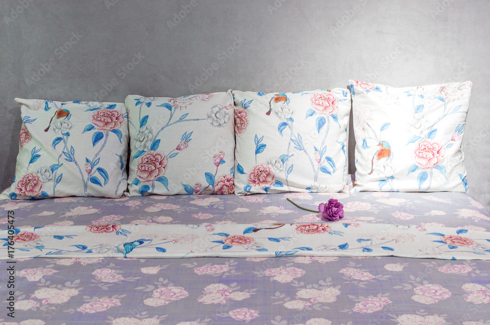 bed in the bedroom close up Stock Photo | Adobe Stock