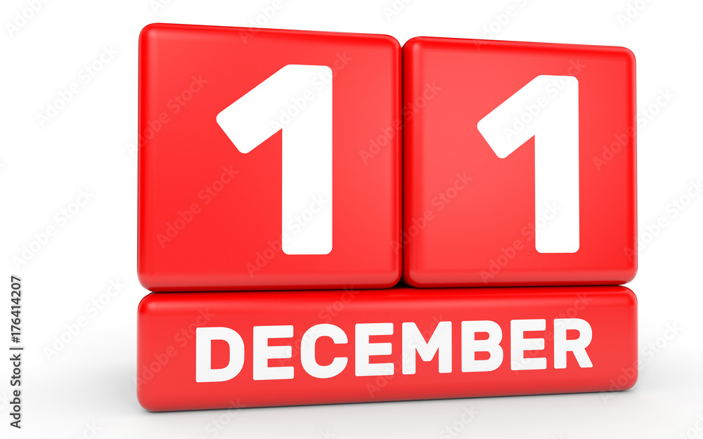 December 11. Calendar on white background. Stock Illustration | Adobe Stock