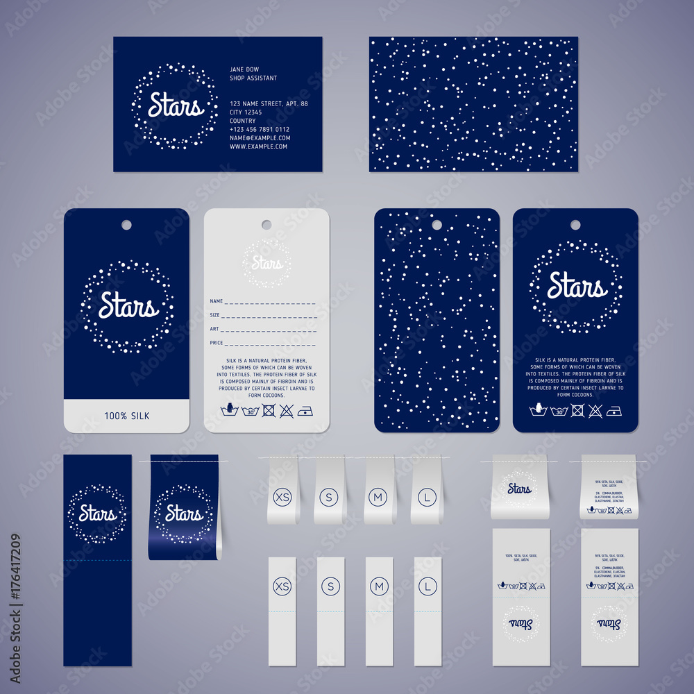 Logo and corporate identity for lingerie. Labels set. The emblem of the ...