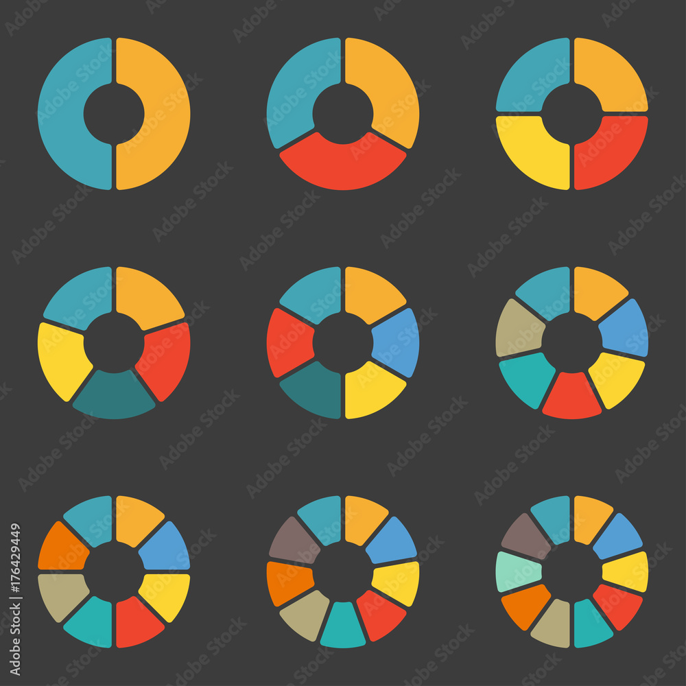 Circular diagram set. Pie chart template. Circle infographics concept ...