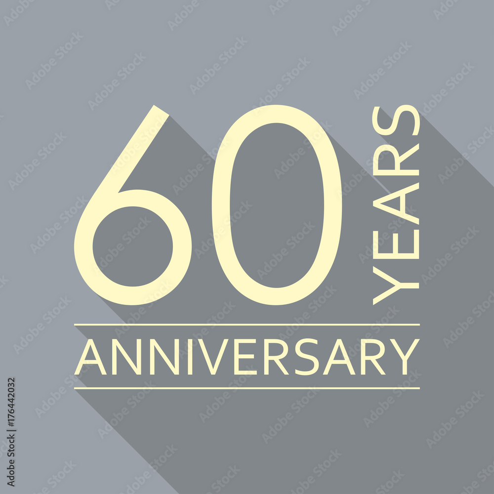 60 years anniversary emblem. Anniversary icon or label. 60 years ...