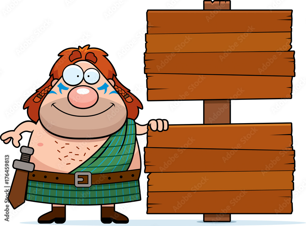 Cartoon Celtic Warrior Sign Stock Vector | Adobe Stock