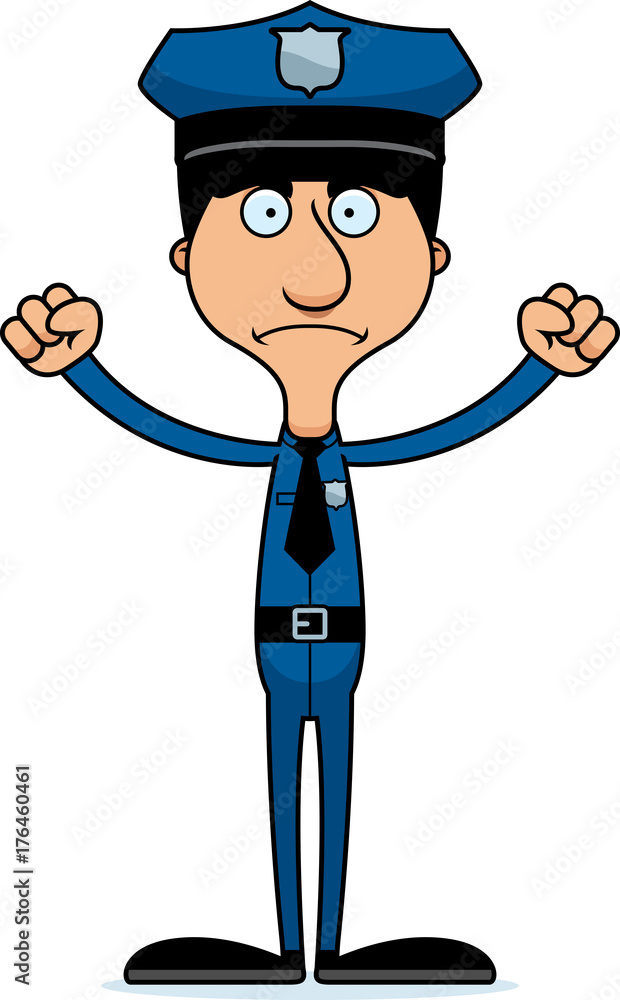 Cartoon Angry Police Officer Man Stock Vector | Adobe Stock