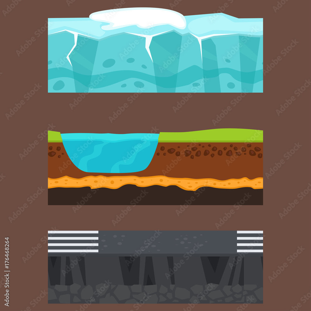 Illustration of cross section of ground agriculture country gardening ...