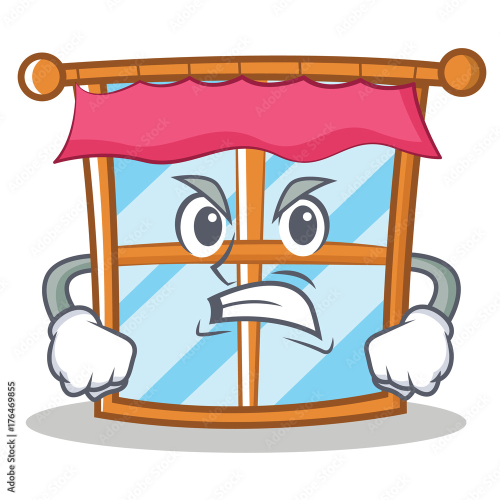 Angry windows character cartoon style Stock Vector | Adobe Stock