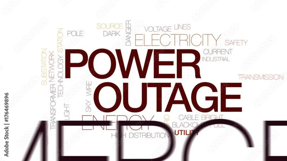 Power outage animated word cloud, text design animation. Kinetic ...