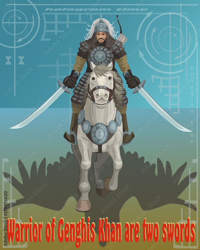 Warrior of Genghis Khan are two swords/ Warrior two swords of Genghis ...