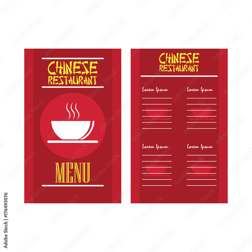 chinese folding menu brochures and flyer for restaurant or cafe. vector ...