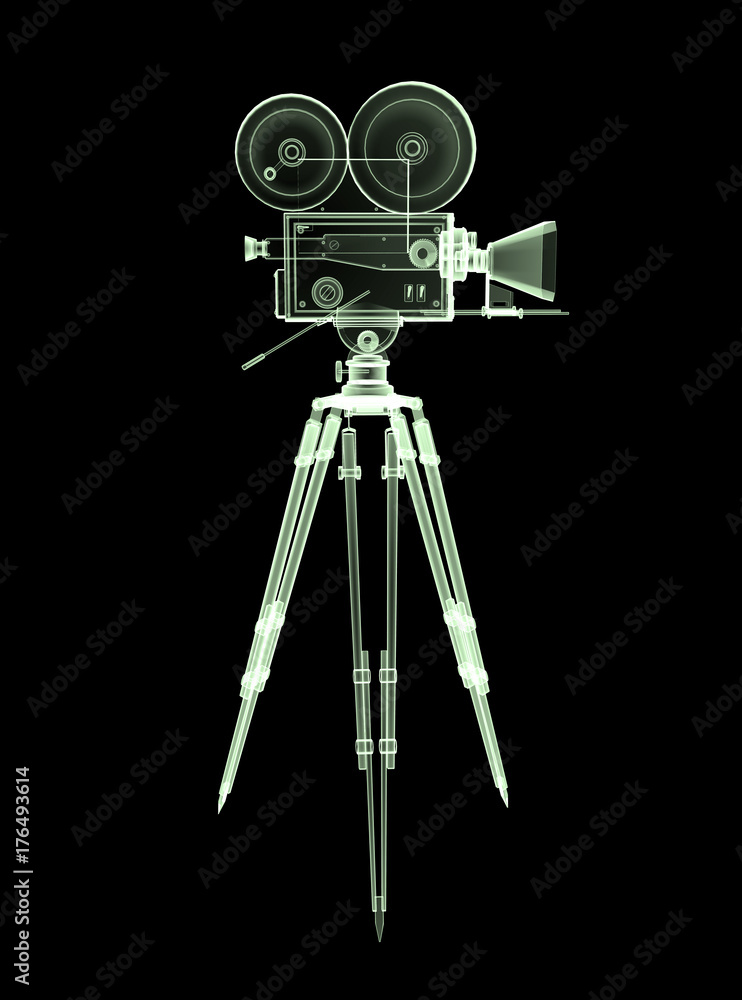 vintage retro movie camera tripod mount isolated on white high quality ...