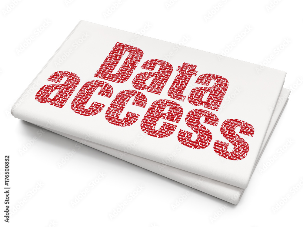 Data concept: Data Access on Blank Newspaper background Stock ...