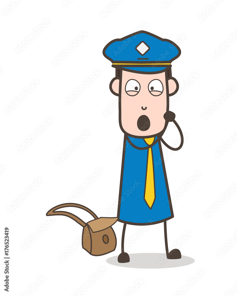 Cartoon Excited and Happy Postman Expression Vector Stock Vector ...