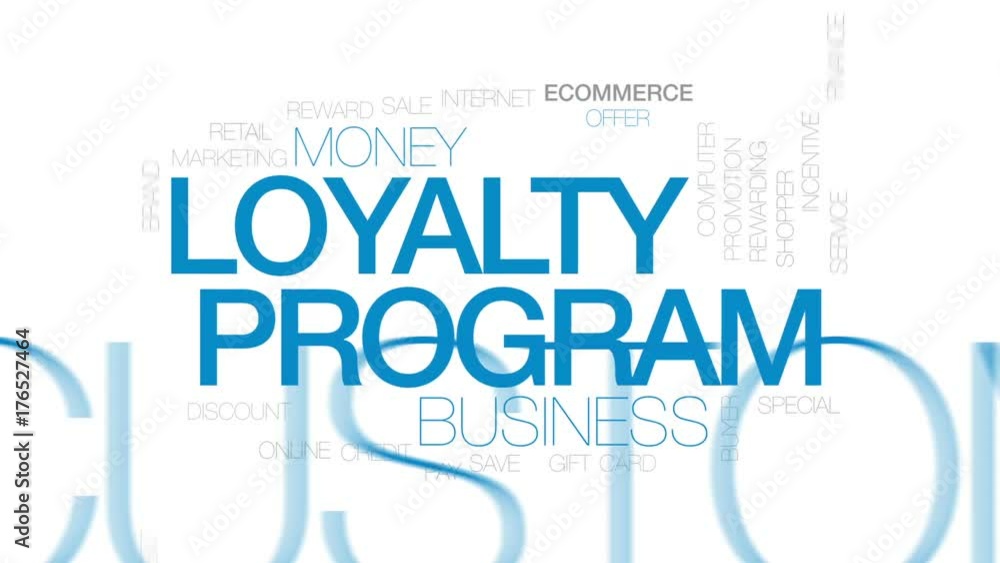Loyalty program animated word cloud, text design animation. Kinetic ...