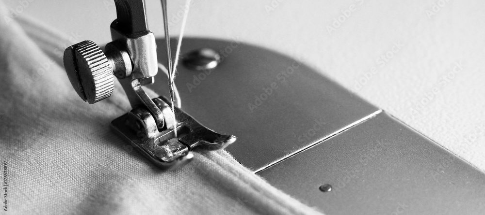 Close-up detail of the sewing machine Stock Photo | Adobe Stock