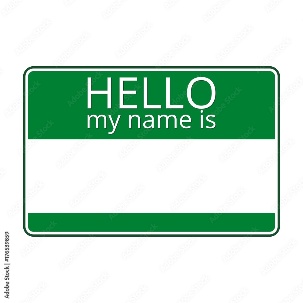 Hello my name card, with Copy Space icons set Stock Vector | Adobe Stock