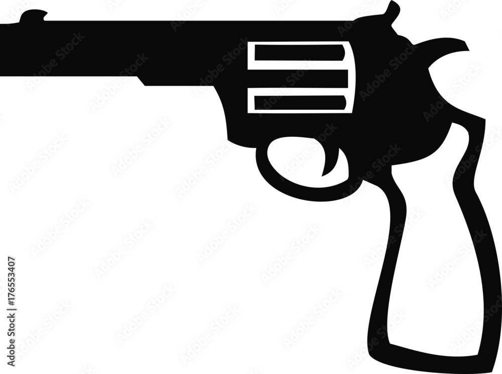 Simple Pistol Revolver Gun Stock Vector | Adobe Stock