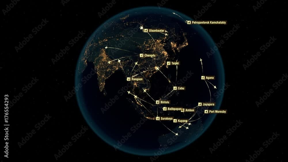 Global Communications - Destinations all over the World. Flight Paths ...