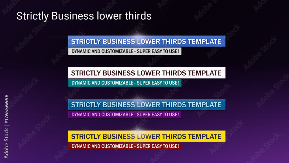 Corporate Beveled Rectangle Lower Thirds Stock Template | Adobe Stock