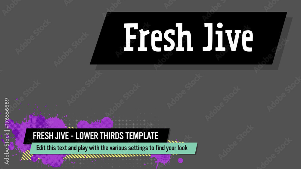 90s Neon Splatter Paint Lower Third Stock Template | Adobe Stock