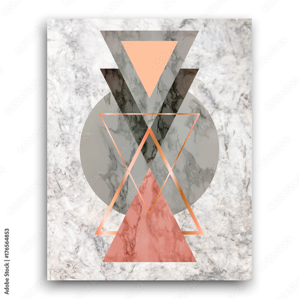 Marble background with triangles. Geometric print for your card ...