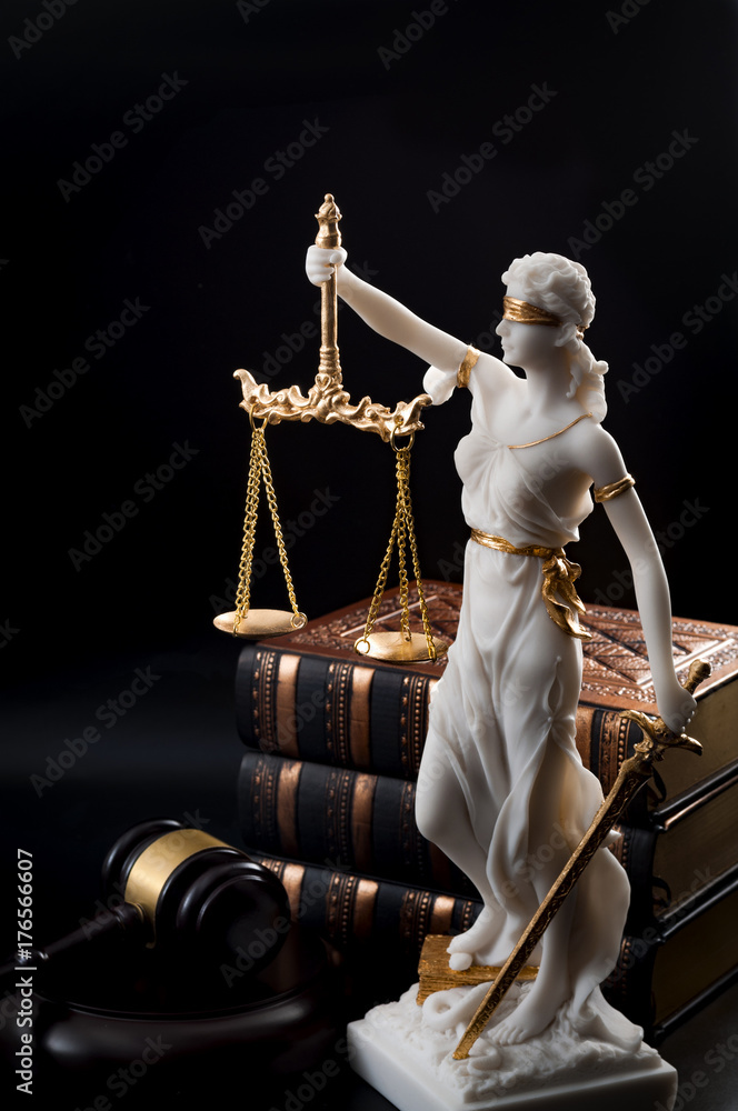 Legal code, enforcement of the law and blind Iustitia concept with ...