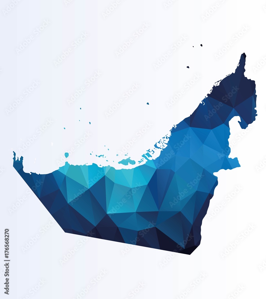 Polygonal map of UAE Stock Vector | Adobe Stock