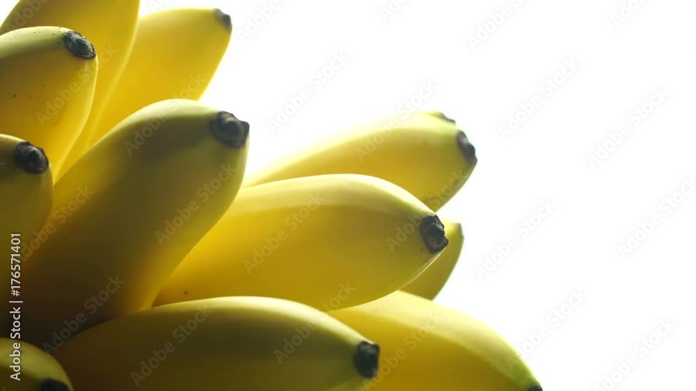 Bananas. A bunch of bananas rotates, an interesting foreshortening, an ...