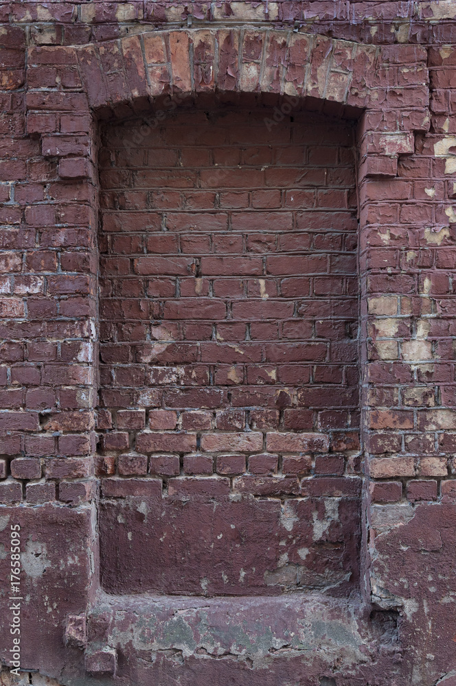 Old brick wall texture with the bricked up window on it. Stock Photo ...