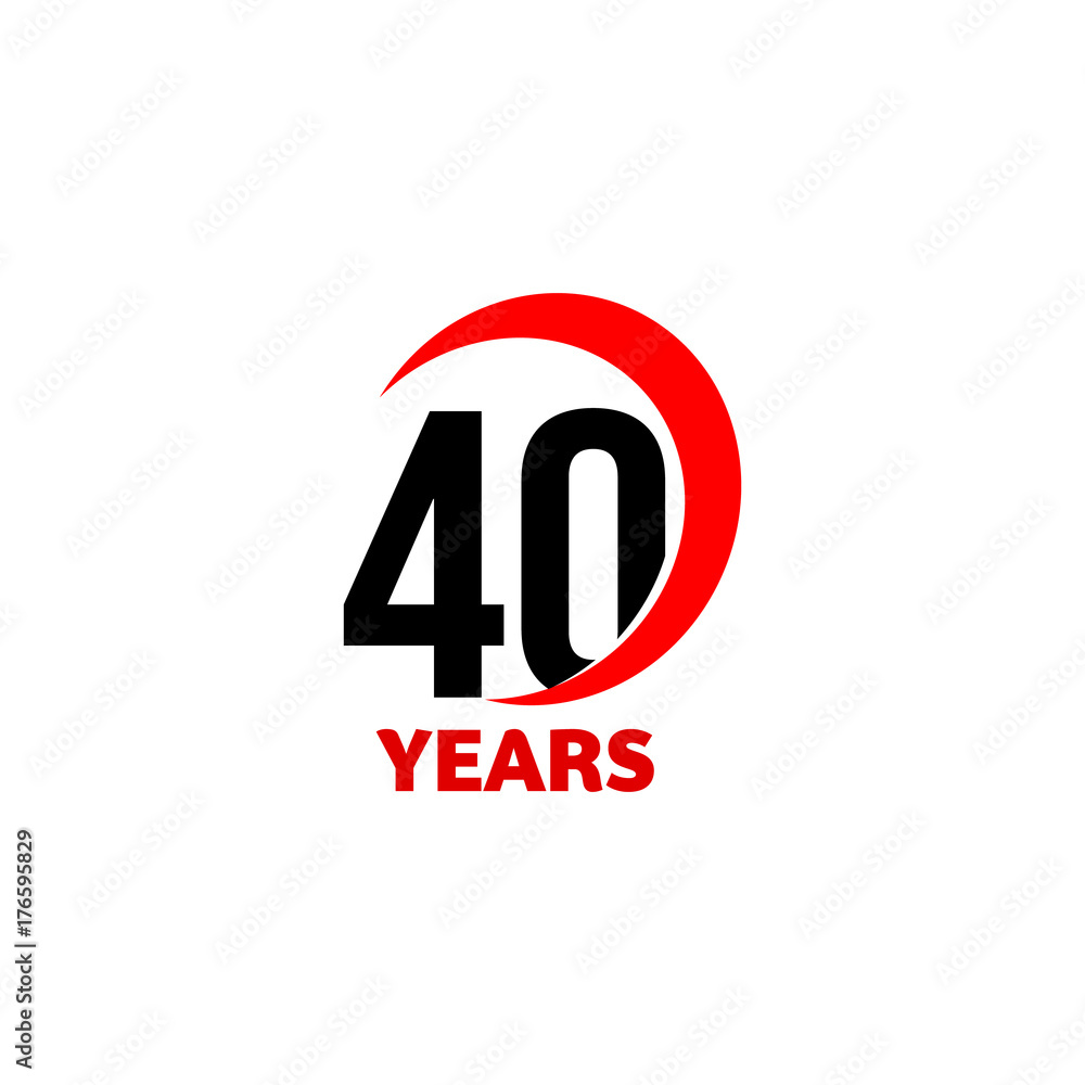 40th Anniversary abstract vector logo. Forty Happy birthday day icon ...