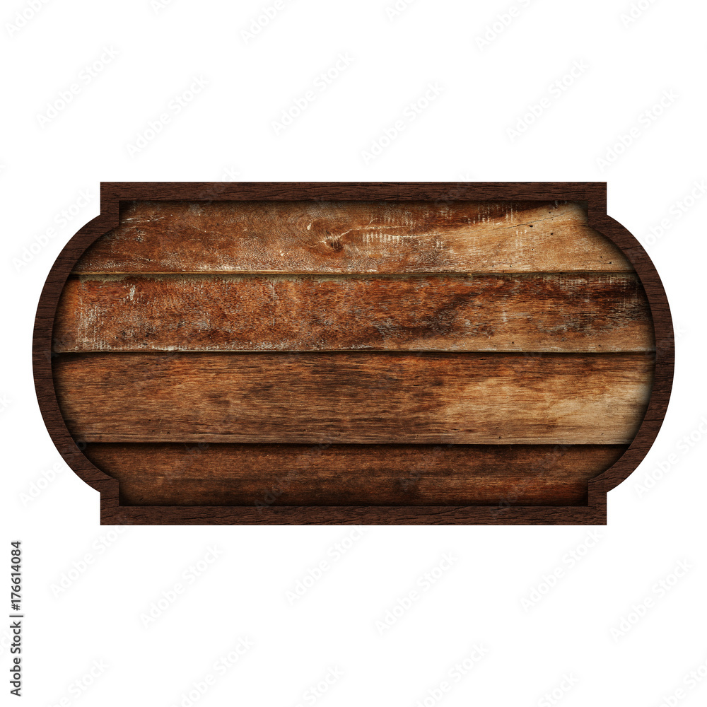 Wooden sign boards isolated on white background with objects clipping ...