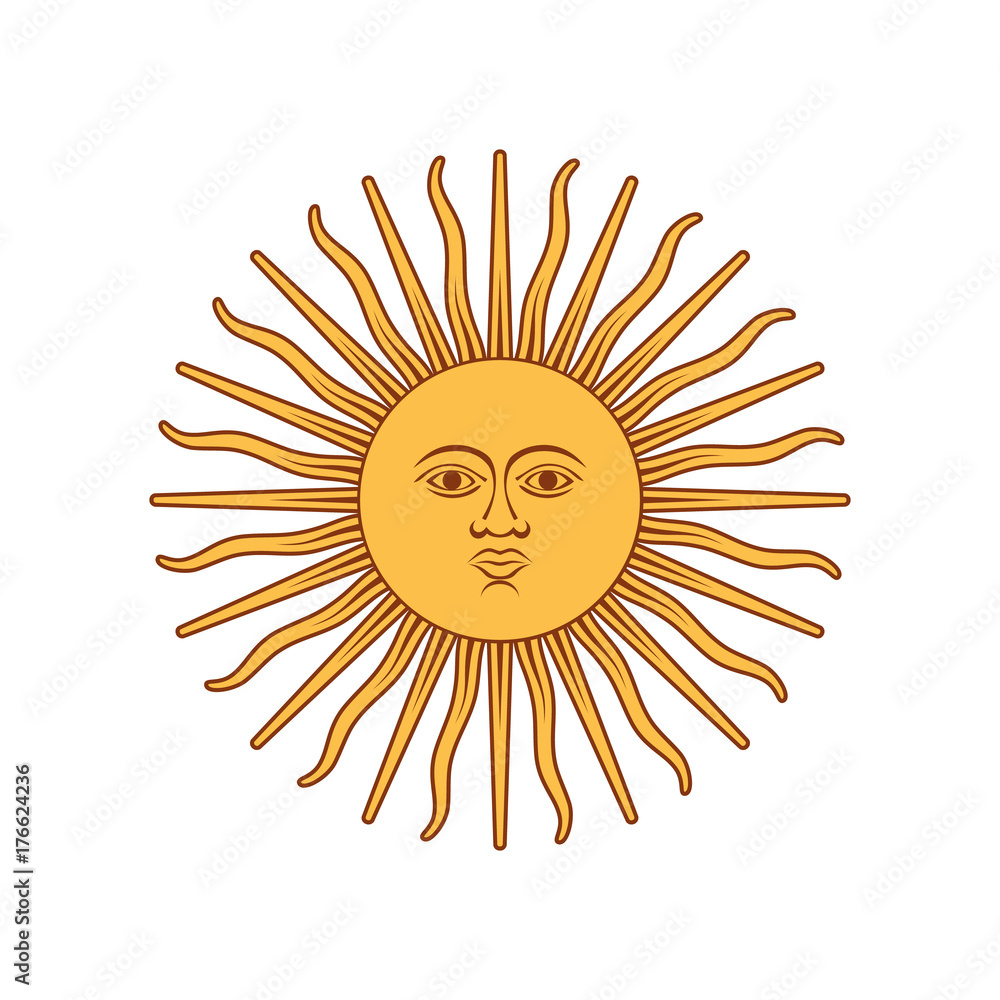 Vetor de Argentina Sun Of May. Coat of arms of Argentina. Coat of arms ...