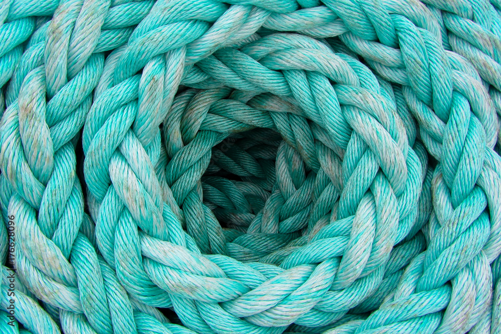 The light-blue rope is twisted by a ring, background, texture Stock ...