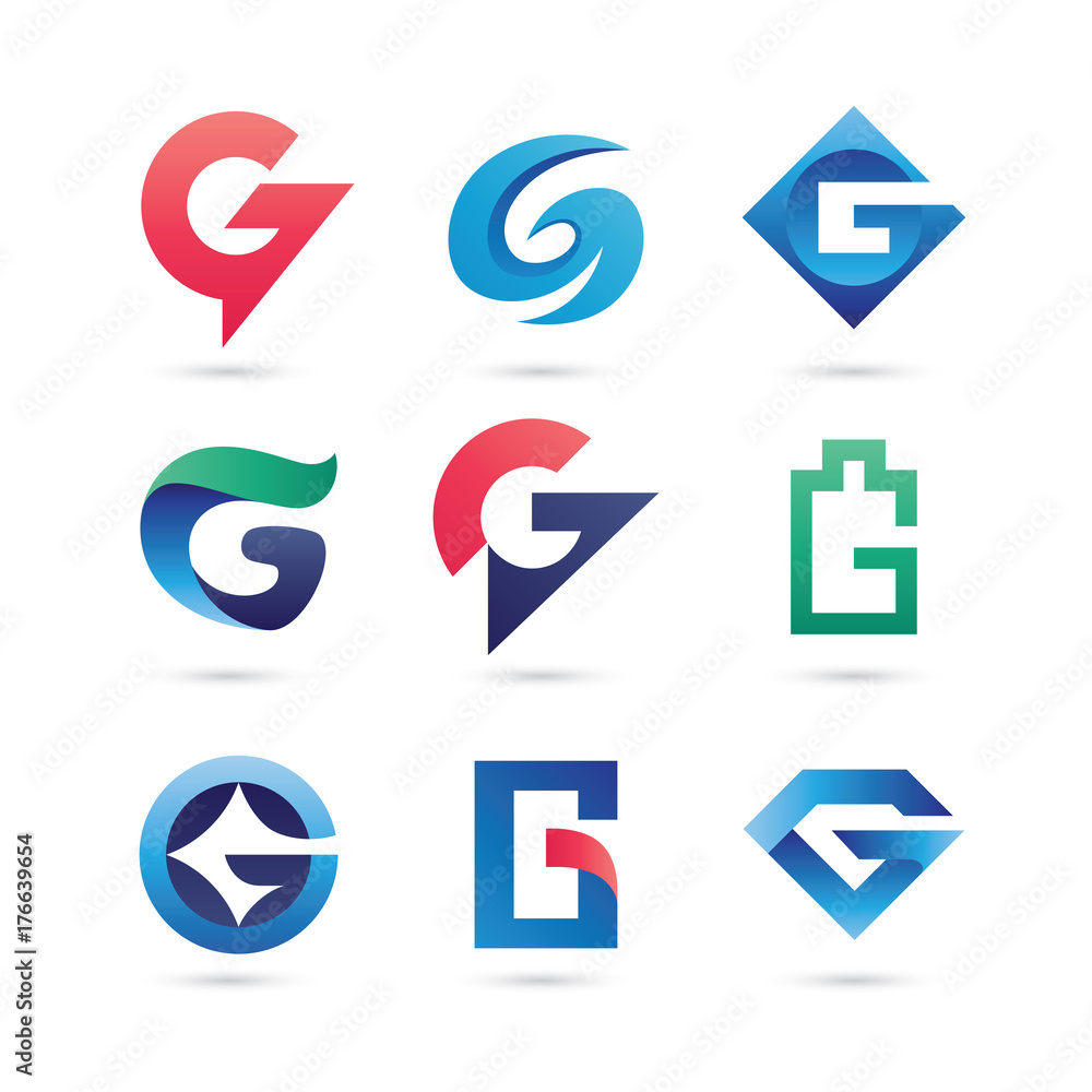 Set of Letter G Logo Vector - Colorful Modern Logo Stock Vector | Adobe ...
