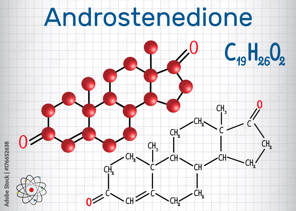 Androstenedione (androgen steroid hormone ) - structural chemical ...