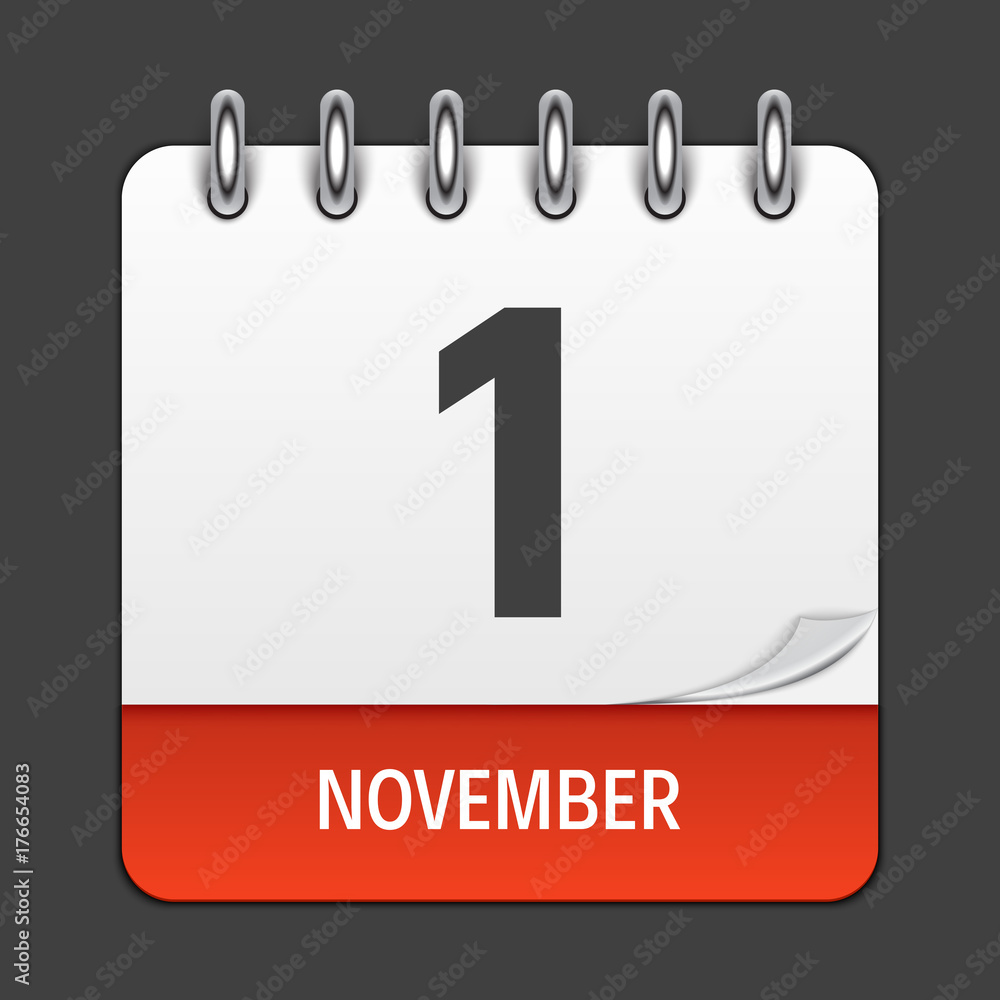 November 1 Calendar Daily Icon. Vector Illustration Emblem. Element of ...