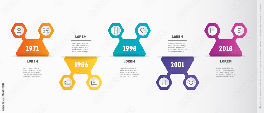 Timeline, Business presentation or infographic including 5 option ...