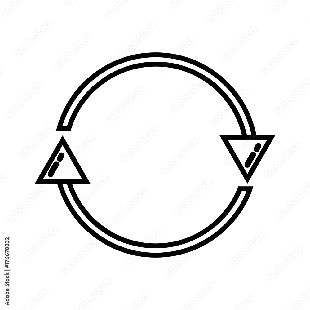 line arrows in circle symbol of loading progress Stock Vector | Adobe Stock