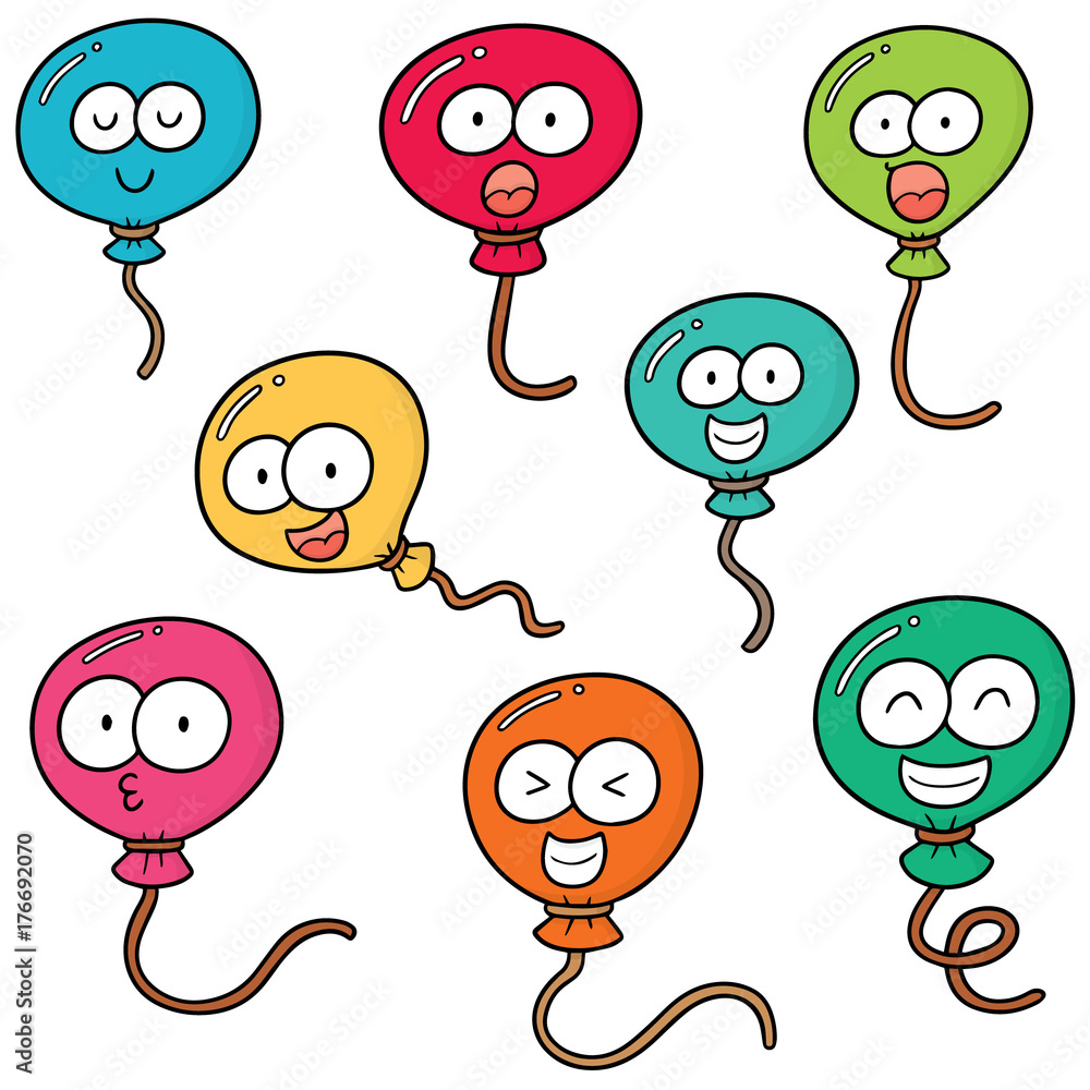 vector set of balloons cartoon Stock Vector | Adobe Stock