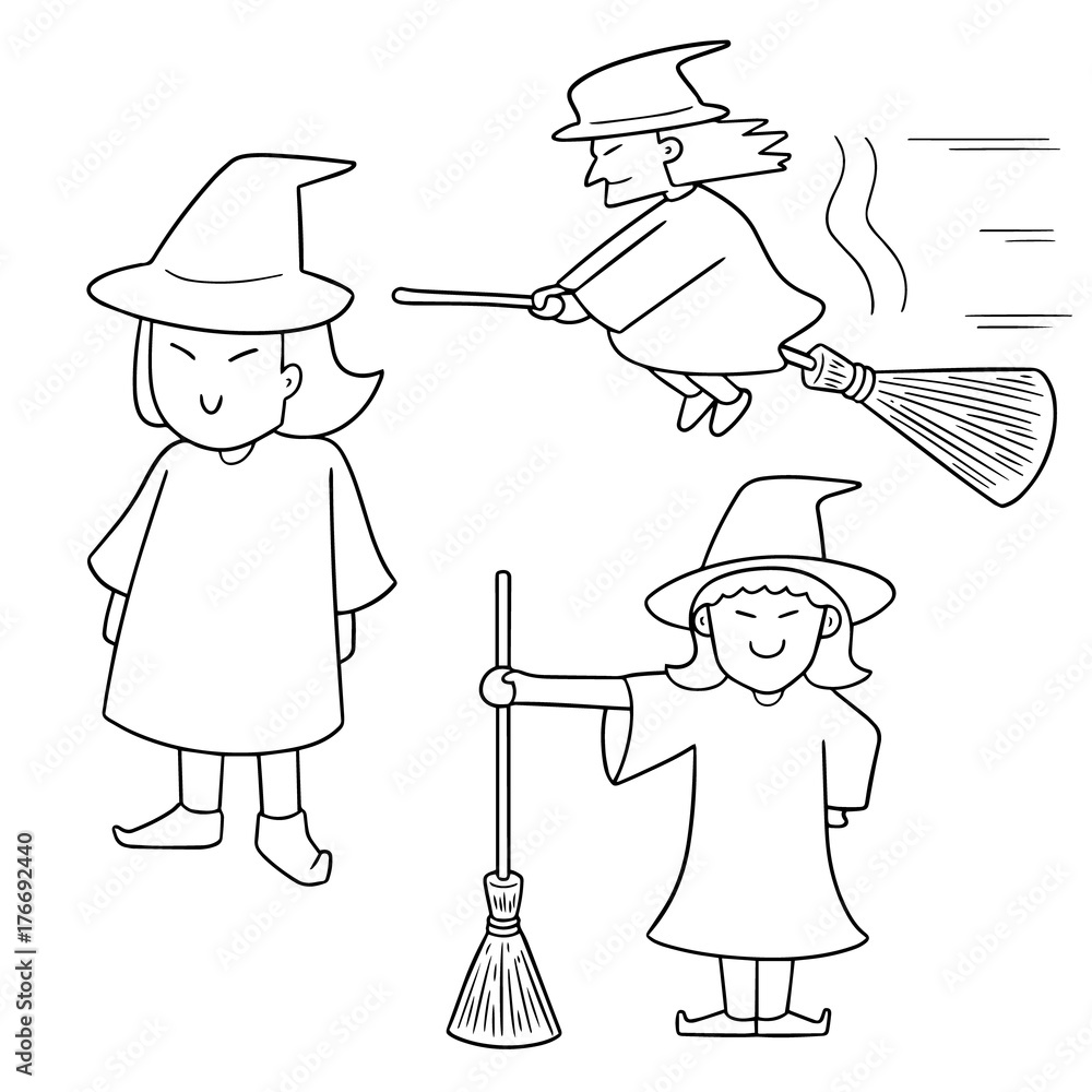 vector set of witch Stock Vector | Adobe Stock