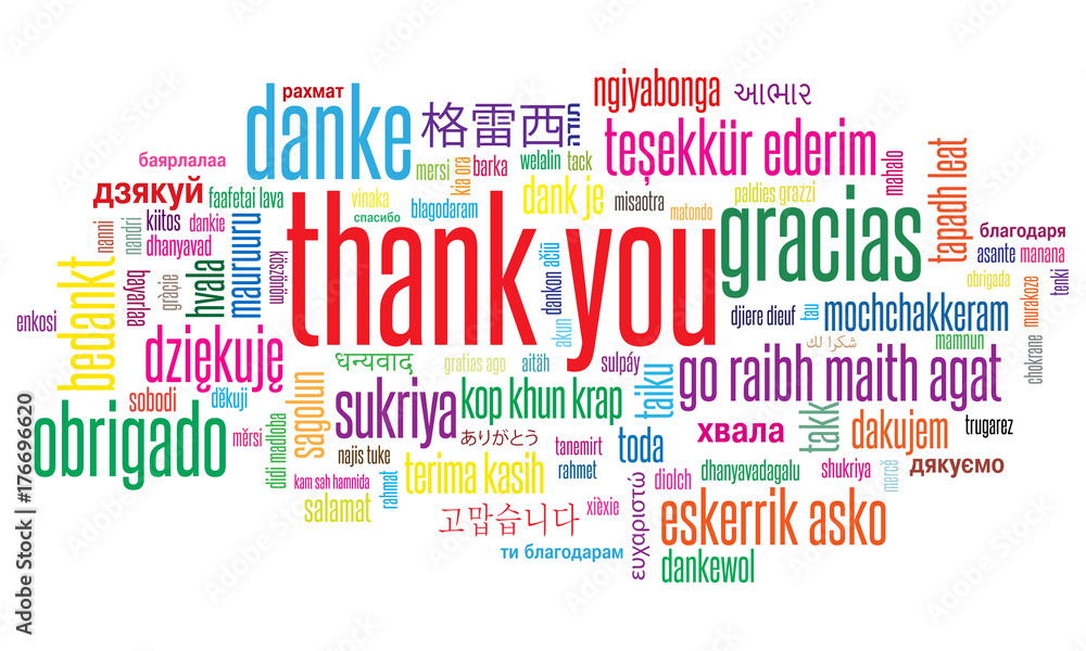 Thank You illustration word cloud in different languages Stock Vector ...