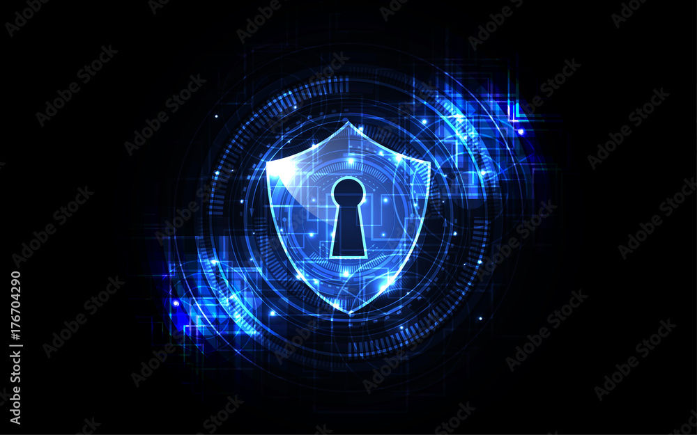 Security cyber digital Abstract technology background protect system ...