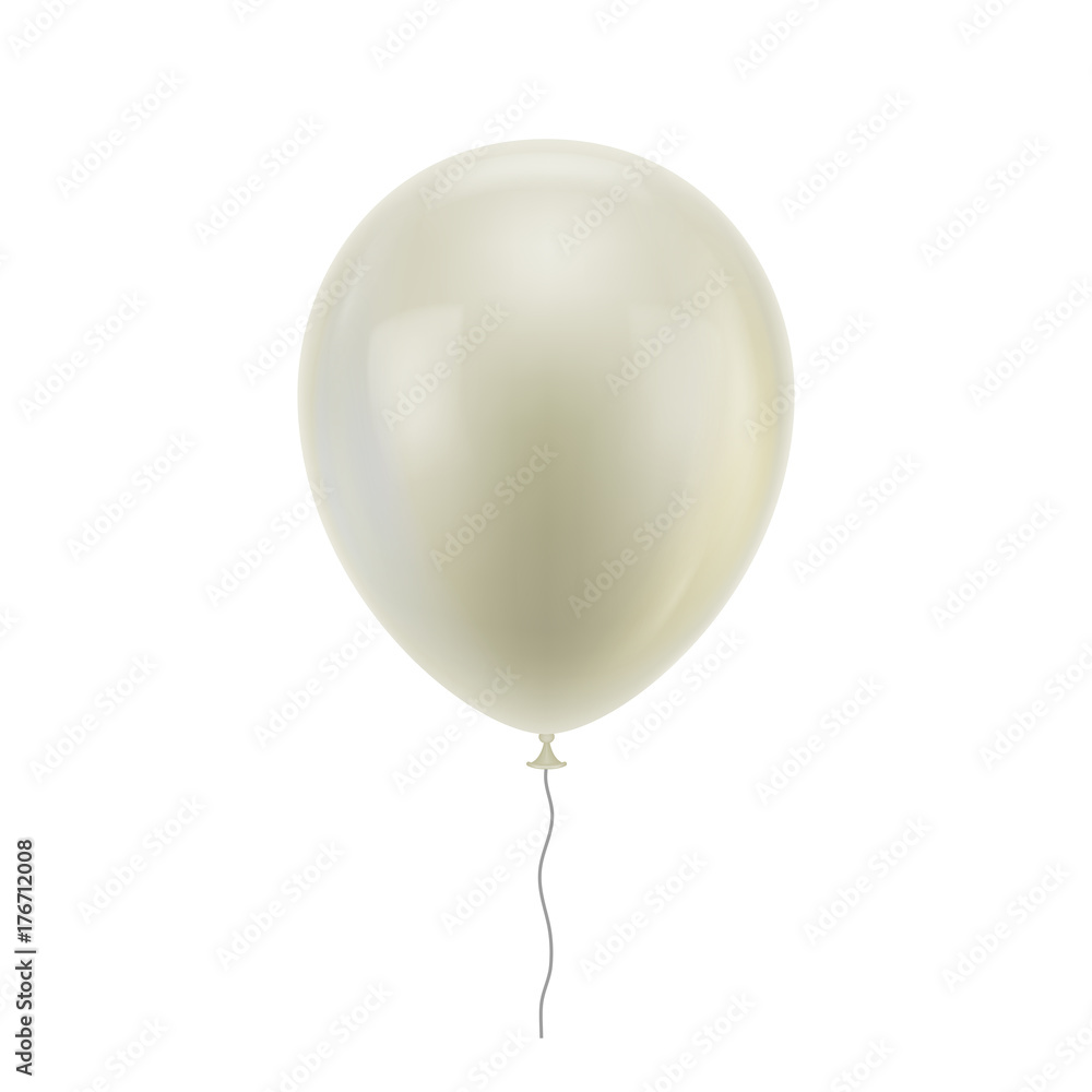 White ballon realistic. White inflatable ball of realistic isolated on ...