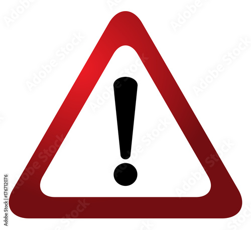 Red triangle warning alert sign vector illustration. Caution 3d ...