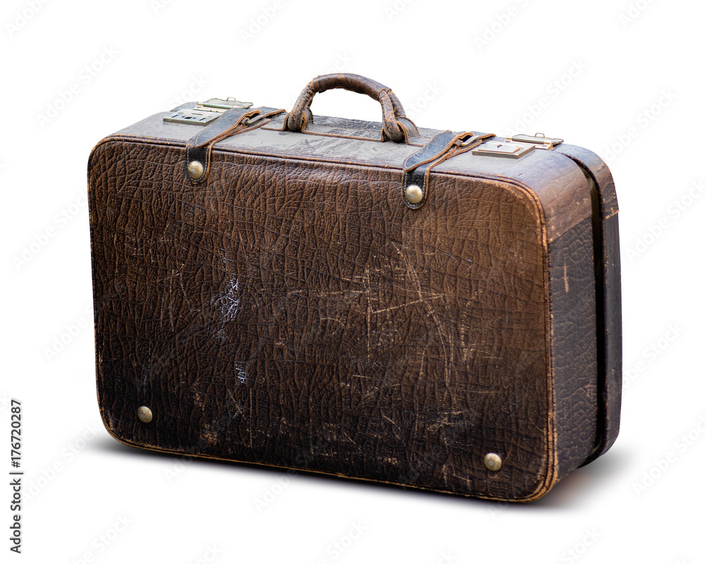 Old worn case isolated on white with clipping path Stock Photo | Adobe ...