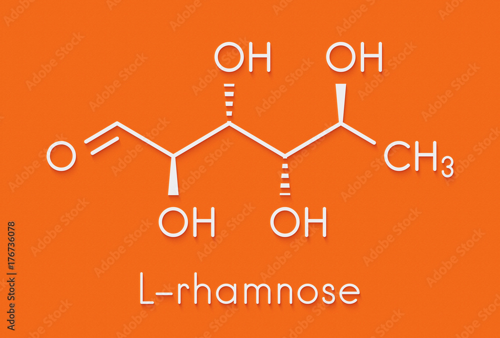 Rhamnose (L-rhamnose) deoxy sugar molecule. Used in cosmetics to treat ...