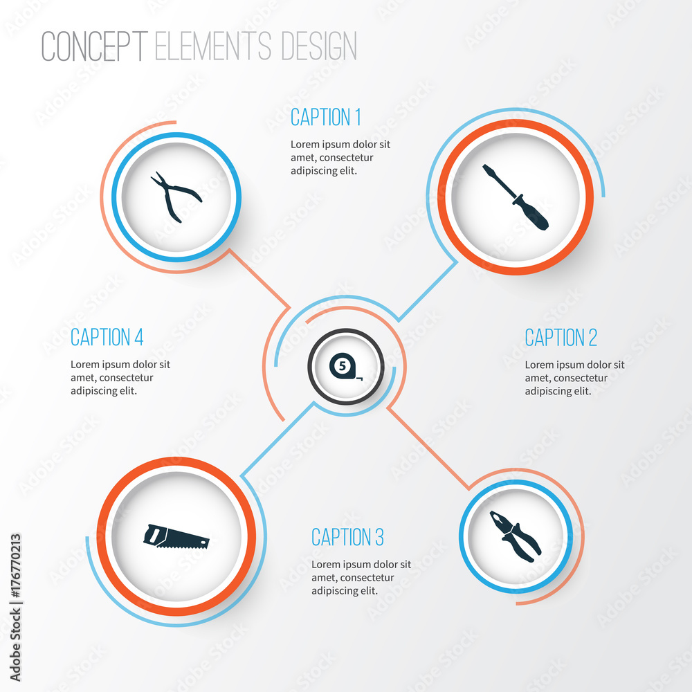 Repair Icons Set. Collection Of Turn-Screw, Meter, Clamp And Other ...