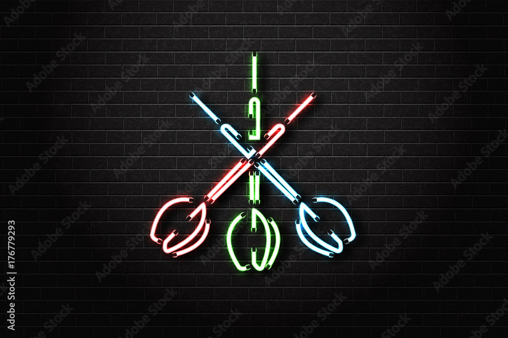 Vector realistic isolated neon sign of Darts for decoration and ...