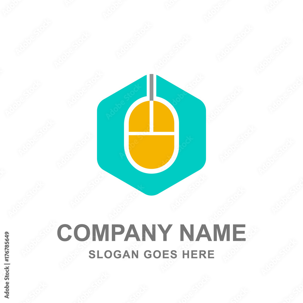 Mouse Computer Technology Digital Logo Vector Stock Vector | Adobe Stock