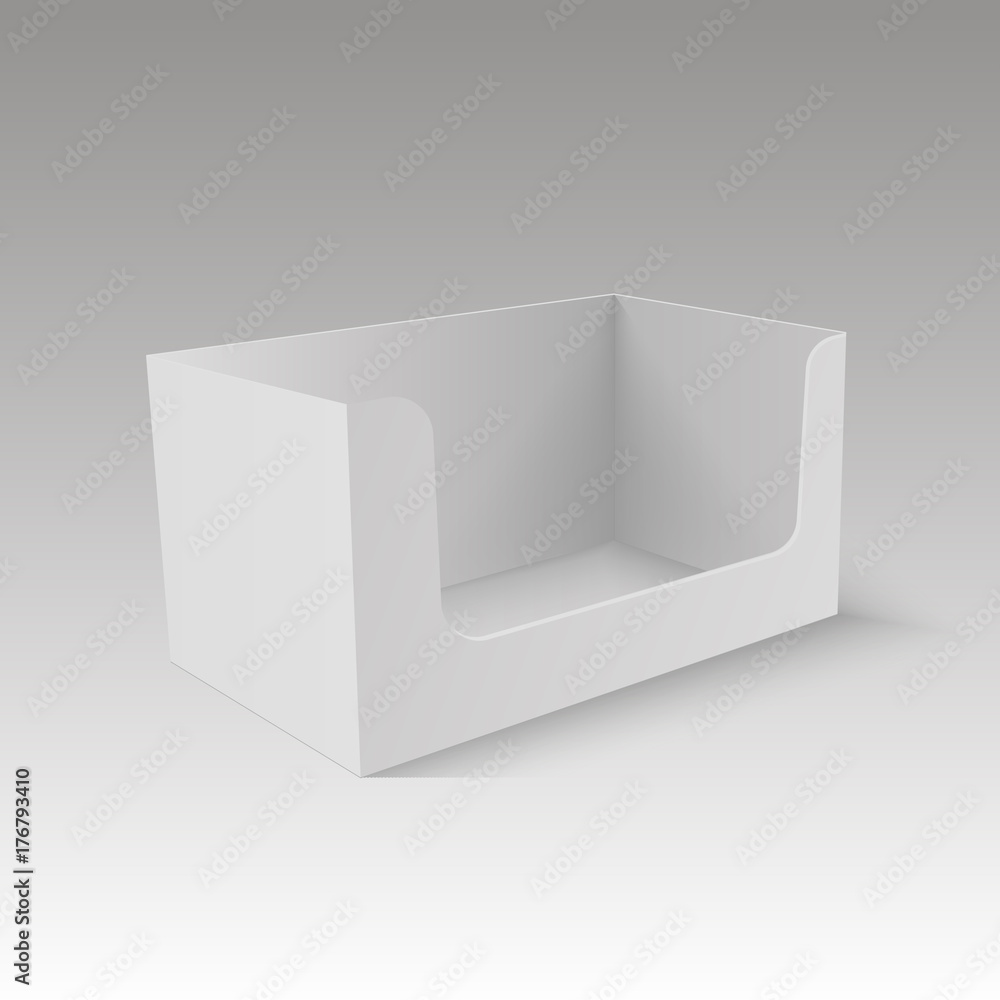 POS POI cardboard blank empty display show box holder. Vector mock up ...