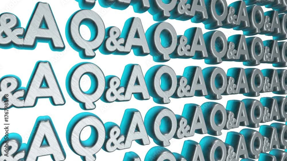 Questions and answers concept blank Q and A text floating on screen. 3D ...