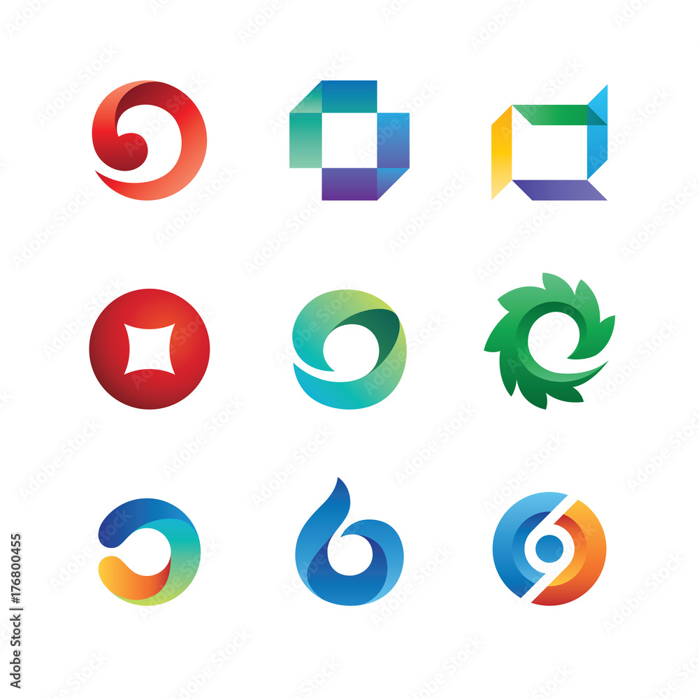 Abstract Letter O Logo Set Stock Vector | Adobe Stock